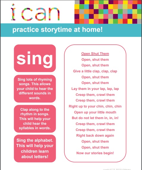 Sing Along at Our Digital Storytimes: Open Shut Them Lyrics | ImaginOn Sing Along at Our Digital Storytimes: Open Shut Them Lyrics | ImaginOn